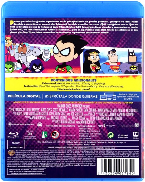 Teen Titans Go! To the Movies [Blu-Ray] (Blu-ray), Khary Payton | Dvd's | bol