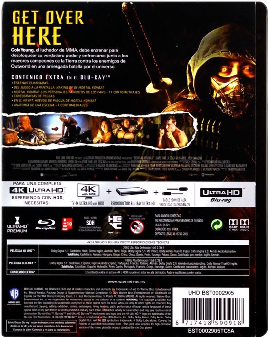 Mortal Kombat [Blu-Ray 4K]+[Blu-Ray] (Blu-ray), Jessica McNamee | Dvd's ...