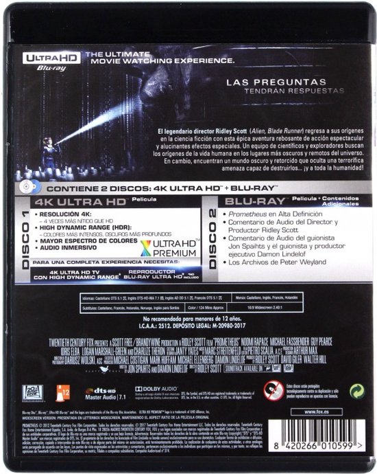 Prometheus [Blu-Ray 4K]+[Blu-Ray], Michael Fassbender | Dvd's | bol