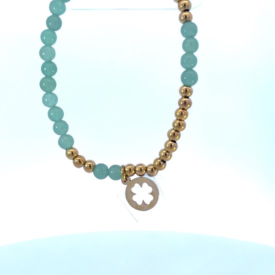 CO88 Collection 8CB-91268 Kralen Armband Staal en Jade met Hangertje ...