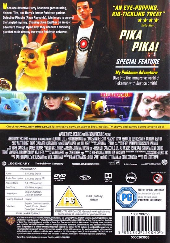Pokemon Detective Pikachu (Dvd), Justice Smith | Dvd's | bol