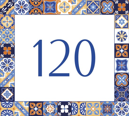 Huisnummerbord nummer 120 | Huisnummer 120 |Klassiek huisnummerbordje ...