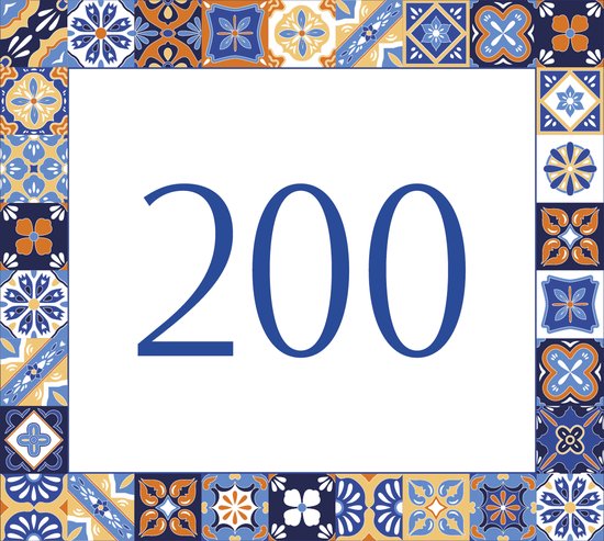 Huisnummerbord nummer 200 | Huisnummer 200 |Klassiek huisnummerbordje ...