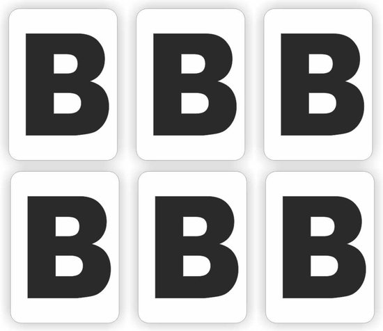Plakletter B, set 6 stickers | bol