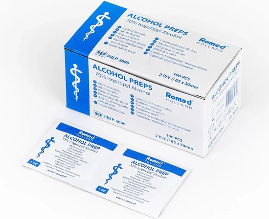 Romed Alcohol Pads - 70% isopropyl alcohol doekjes - 100 stuks | bol