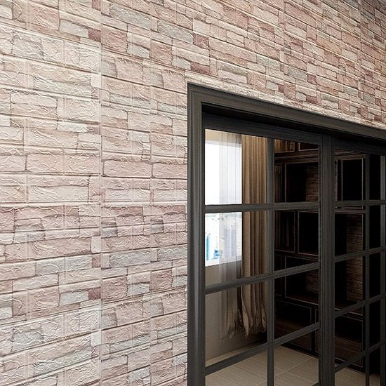 Stuk/pak 3D behang 38 x 35 cm, zelfklevend baksteen steenlook ...