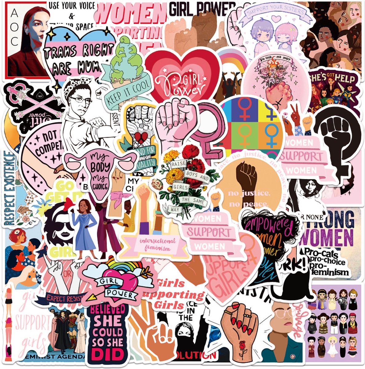 Feminisme Stickers - 50 Stickers met Feministisch Thema, Sterke Vrouwen ...