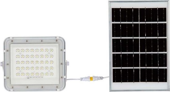 V-TAC VT-80W-W Solar Schijnwerper - IP65 Waterdicht - Wit - 10W - 800 Lumen - 6400K | bol
