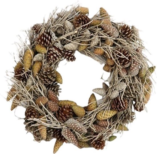 DBT Krans Landelijk Hout-Natuurlijke materialen Bruin D 25 cm | bol.com