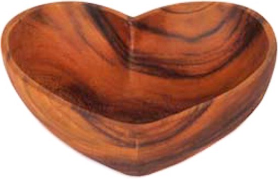 Houten schaal hartvorm D25 x H7 cm | bol