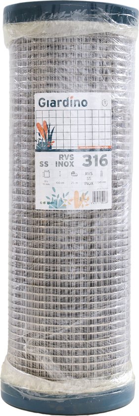 GIARDINO RVS 316, gel.gaas 19 x 1.45mm x 100cm x 25m | bol.com