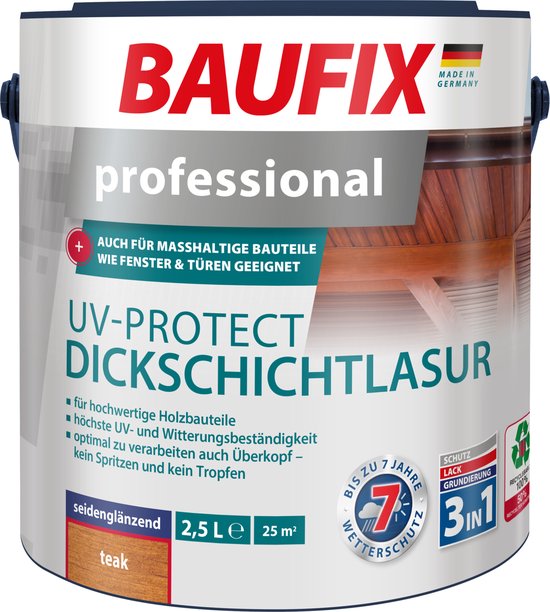 BAUFIX Prof UV-Protect diklaag Lazuur teak 2,5 Liter | bol.com