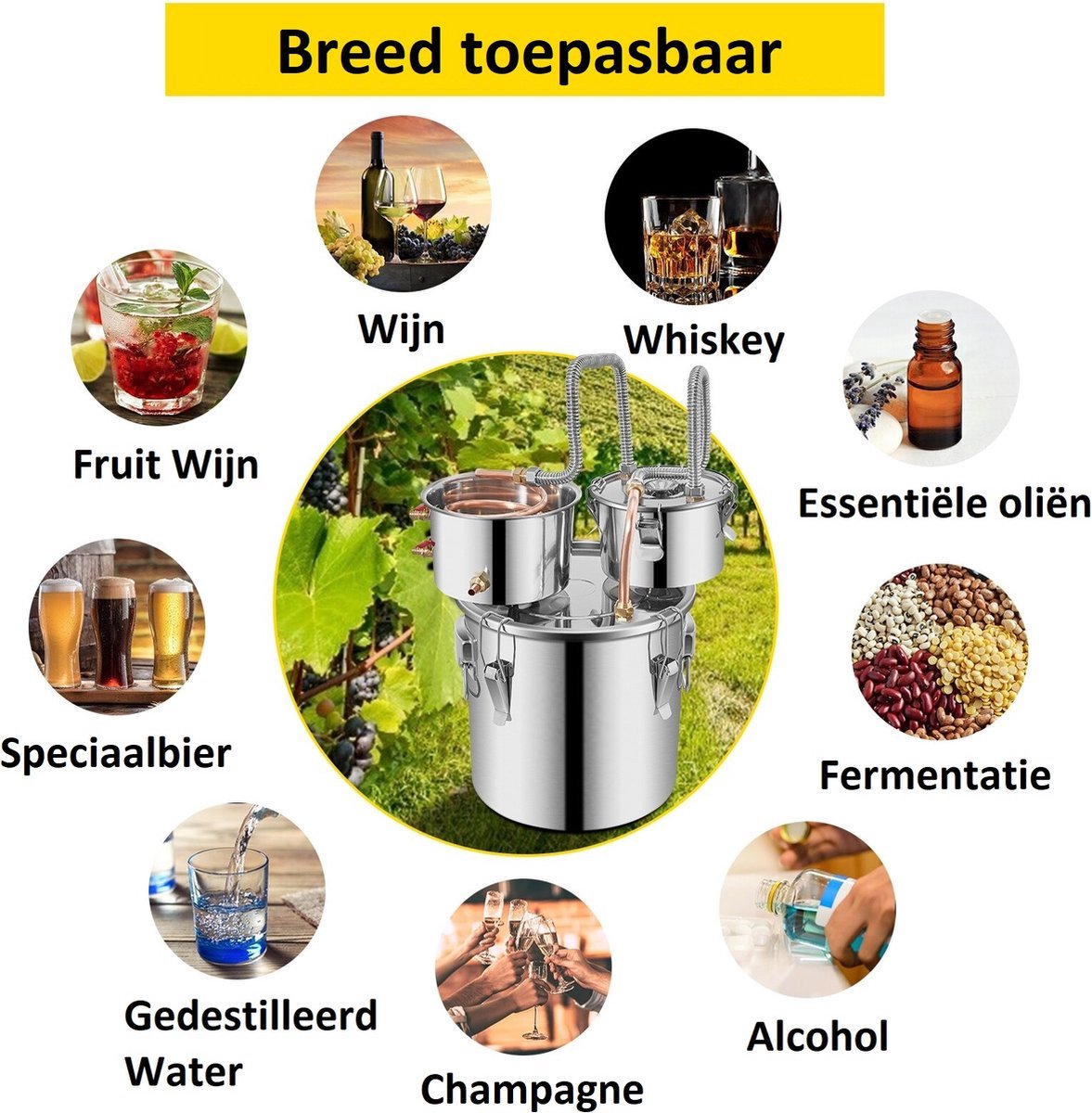 Dripio Destilleerapparaat - Destileerketel - Maak zelf Bier, Wijn of ...