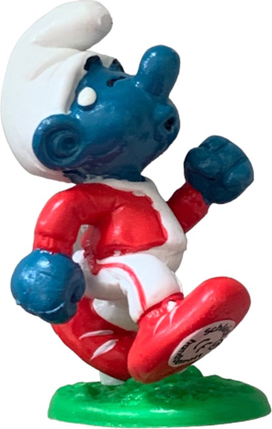 Joggende Smurf - in rode tenue - 20172 - rennend - 6 cm | bol