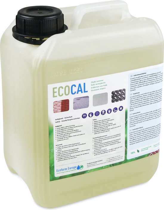 Ecocal 2,5 liter - kalk en witte vlekken verwijderen van muur en gevel | bol