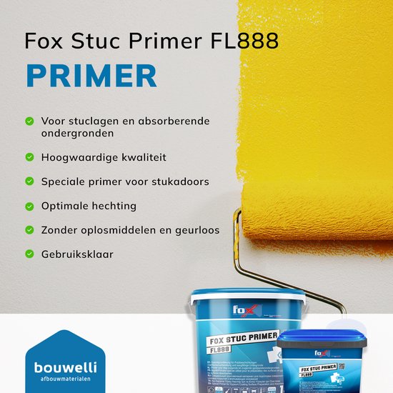 Fox Bau STUC PRIMER FL888 - Voorstrijker voor stucwerk - 3 kg | bol