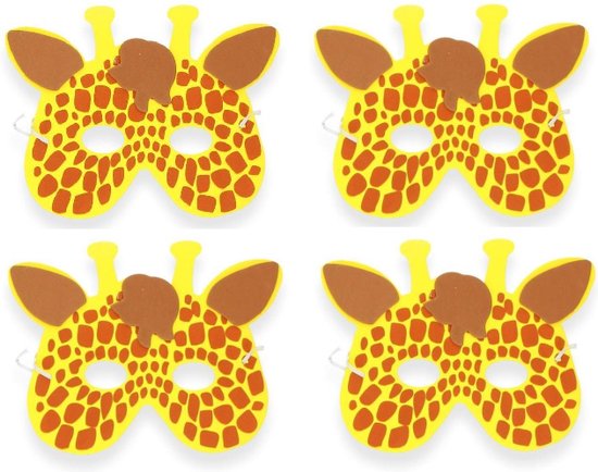 Foammasker | Wilde Dieren Masker | Giraffe | Lightfight | 4 Dieren ...