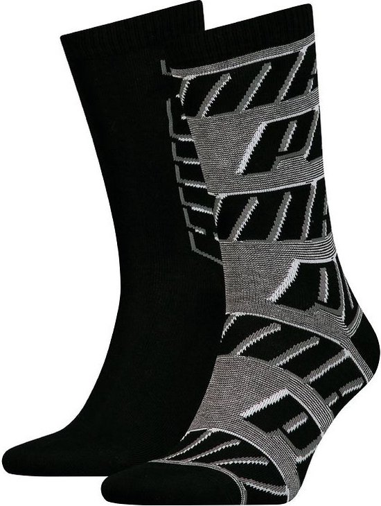 Puma sock all over logo 2p black, 35-38 | bol