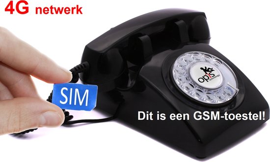 MOBILE Retro Vaste Telefoon met SIM - 4G - Draaischijf - zwart | bol
