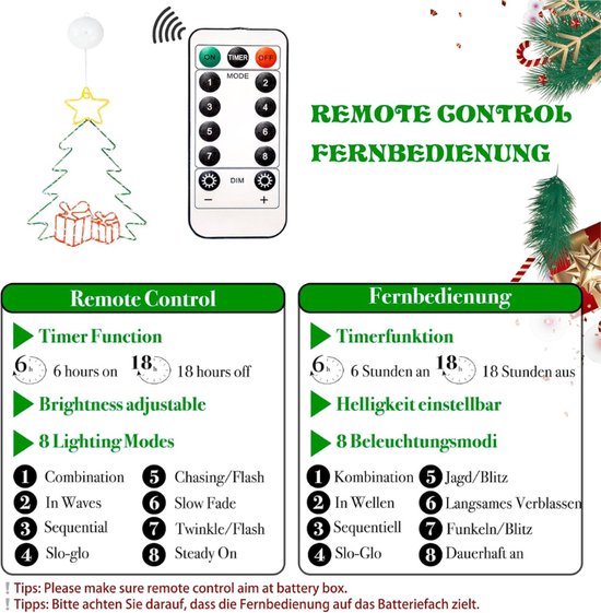 3 2Ft Grote Kerstversiering Boom LED Verlichting Met Timer Kerstboom ...