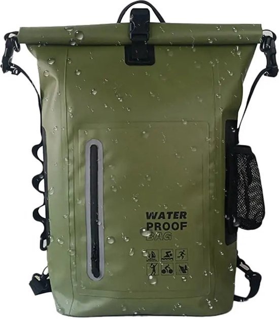 Mrs. Jones Waterdichte Rolltop Rugzak Groen - Rugtas Heren en Dames ...