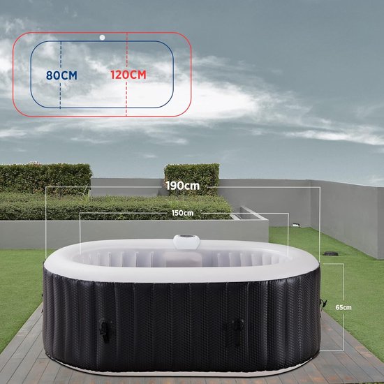 DD Opblaas Jacuzzi - Jacuzzi - Lazy Z Spa - Met LED Verlichting - 190cm ...
