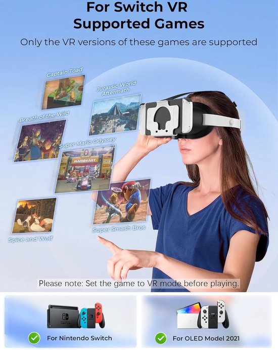 Kraftverdia™ - VR-bril geschikt voor Nintendo Switch/Switch OLED - met verstelbare... | bol