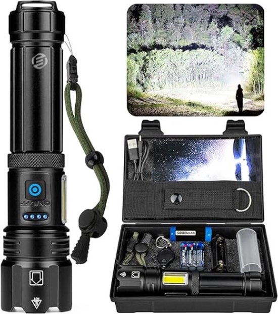 Equivera Nood Zaklamp - Nood Zaklamp - Zaklamp op Batterijen - Oplaadbare Zaklamp -... | bol