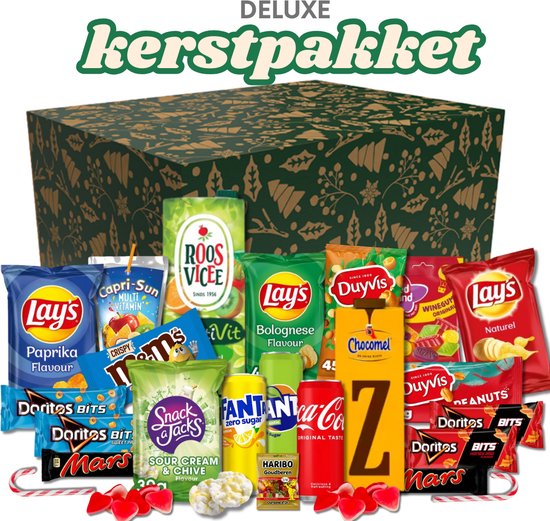 Kerstpakket Deluxe - Geschenkpakket - Vol Snacks & Drinken - Kerstpakket Eten -... | bol