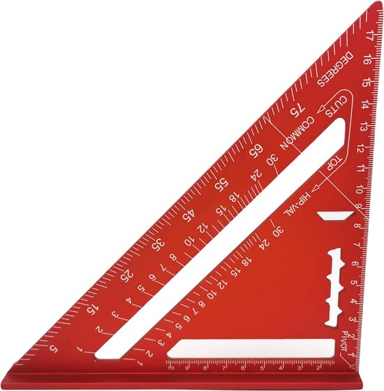 45/90 graden driehoek, metrisch haaks aftekenen - Meetdriehoek ...