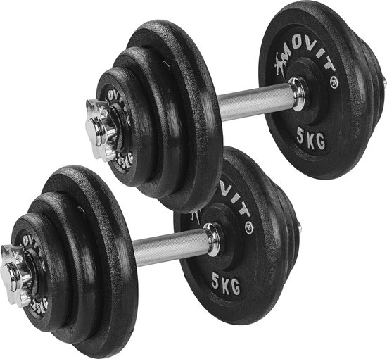 Dumbbell Set van 2 Gietijzeren Halters tot 60kg - Ideaal voor Thuis ...