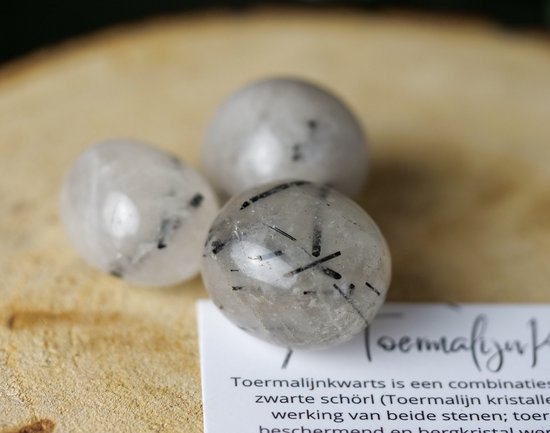 Toermalijn in Kwarts - Trommelsteen - edelstenen - Perfect cadeau voor ...