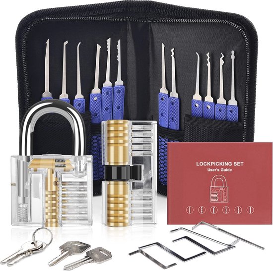 Oefen Lockpicking Set voor Beginners en Professionals - 26 Delige Toolkit met... | bol
