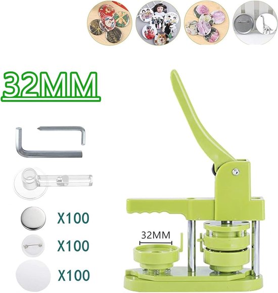 Badge Maker Machine voor DIY Badges - Inclusief 100 Knoponderdelen en ...