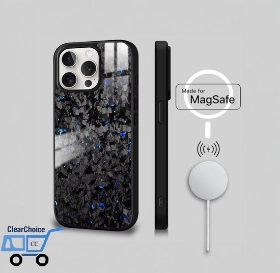 ClearChoice iPhone 14 Hoesje - Forged Carbon Blauw - Stijlvolle ...