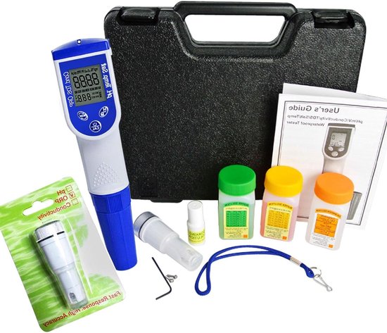 Ph Meter 6-in-1 Waterproof PH/ORP/TDS/EC (Conductivity)/Salinity ...