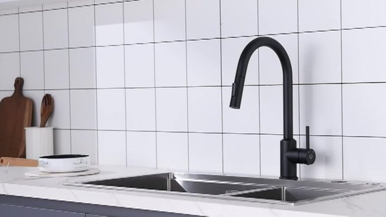 CECIPA max Keukenkraan Zwart - Keukenkraan Met Uittrekbare Hoge uitloop - 360°... | bol