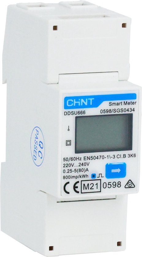 Chint elektriciteitsmeter - Chint kWh meter - 80A - 1-fase Modbus MID ...