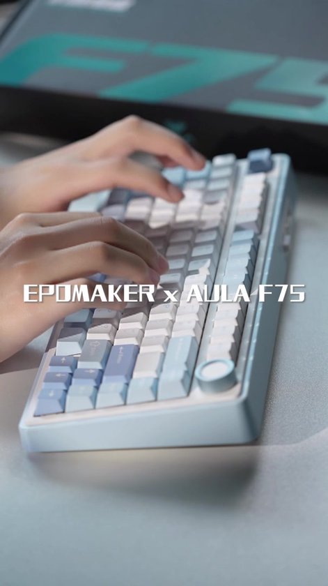 EPOMAKER x AULA F75 - Zwart/Grijs - Mechanisch Draadloos Toetsenbord - RGB - 75% -... | bol