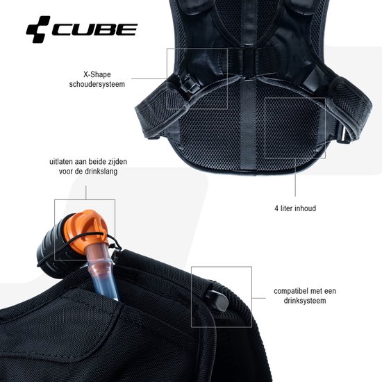 Cube Pure 4 Fietsrugzak - 4L - Hydratatiesysteem Compatibel - Zwart | bol