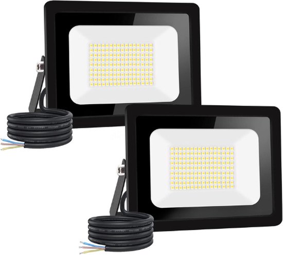 2pcs: 100W Outdoor LED Spotlight 10,000lm IP66 Waterproof Outdoor LED ...