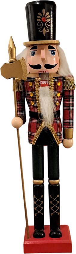 Notenkraker Houten Pop Kerst Rood met bijl/Groot 50 cm/Versiering | bol