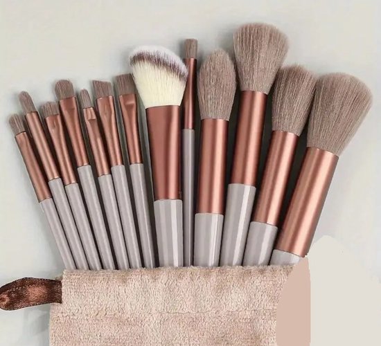 Mack-up kwasten set - Mack up kwast - set - 12 stuks - bruin ...