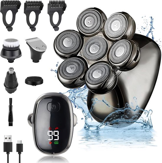 Lexium Skull Shaver - Scheerapparaat Mannen – Trimmer - Tondeuse - Hoofd Kaal Scheren | bol