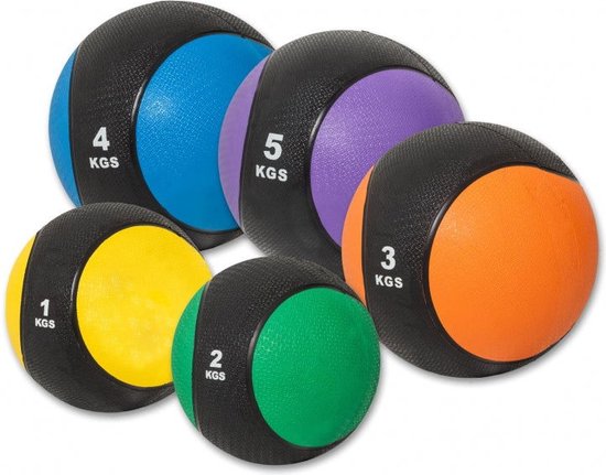 Gorilla Sports Medicijn Bal set 15 kg - 5 trainings Ballen - Medicine ...
