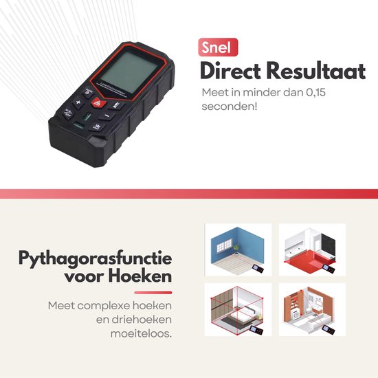 MALTREX Laser Afstandsmeter Digitaal - Nauwkeurig tot 50 meter - 2 ...