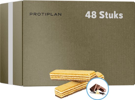 Protiplan | Penny Wafel Vanille Chocolade | 48 stuks | 48 x 42 gram ...