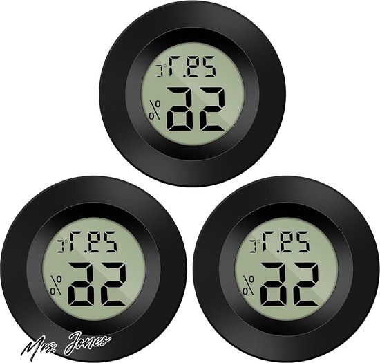 Mrs. Jones Digitale minithermometer en hygrometer met lcd-scherm 3 ...