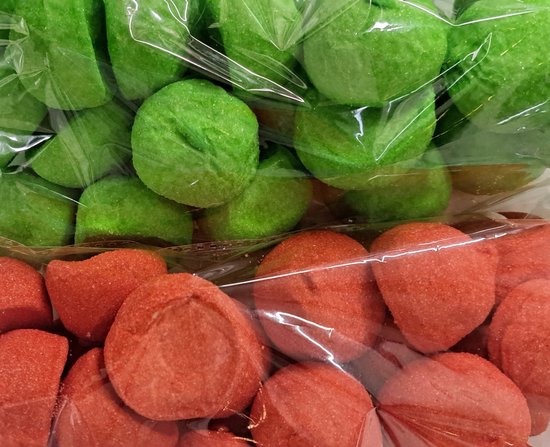spekbollen - rood - groen - geel - 3x25 - stuks - zacht - snoep ...