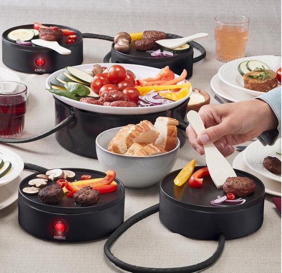 4inOne Racletteset - Gourmetstel 4 Personen - Grill & Bakplaat - 1200 ...